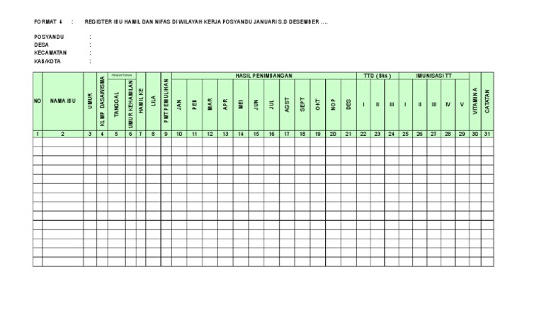 Format Posyandu 4 | PDF