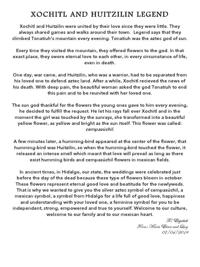 The Legend of Xochitl and Huitzilin: A Mexican Folktale of Eternal Love ...