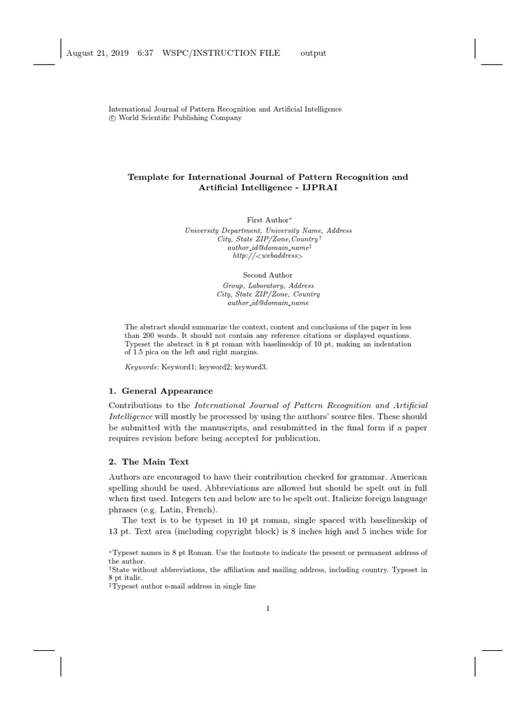 International Journal of Pattern Recognition and Artificial ...