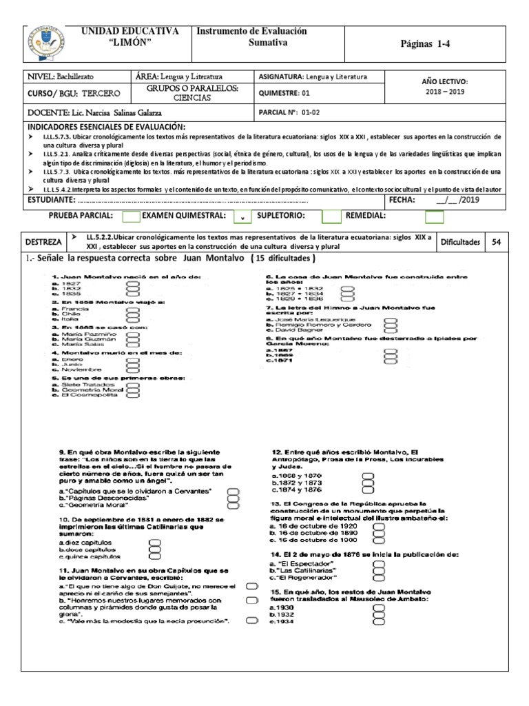 Examen de 3ro de Lengua 2018-2019 | PDF | Bienestar | Medicina