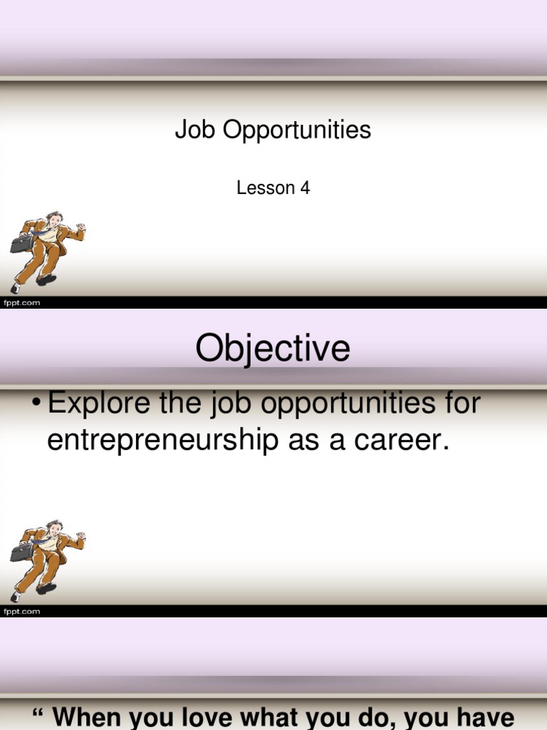 Lesson 4 for entrep | Entrepreneurship | Employment