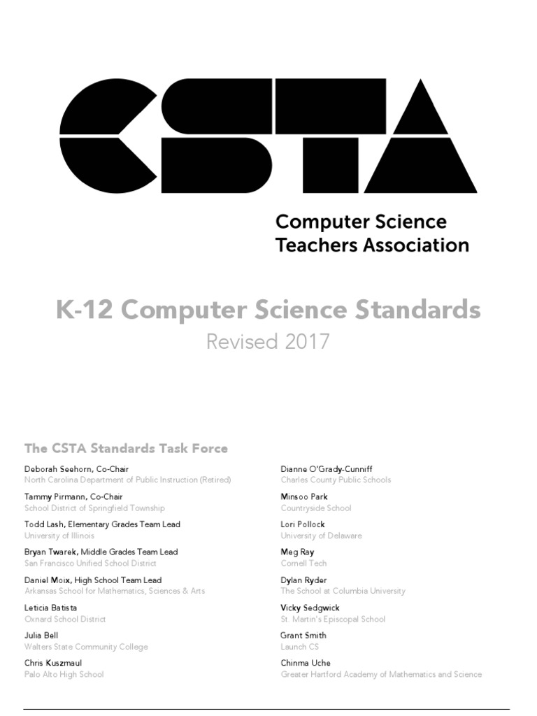 CSTA K-12 Computer Science Standards | PDF | Computer Network ...