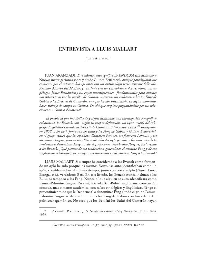 Entrevista a Lluis Mallart sobre Evuzok | PDF | Iglesia Católica ...