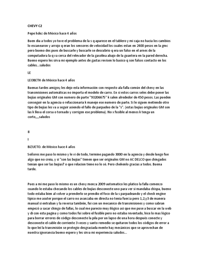 Chevy C2 | PDF | Bienes manufacturados