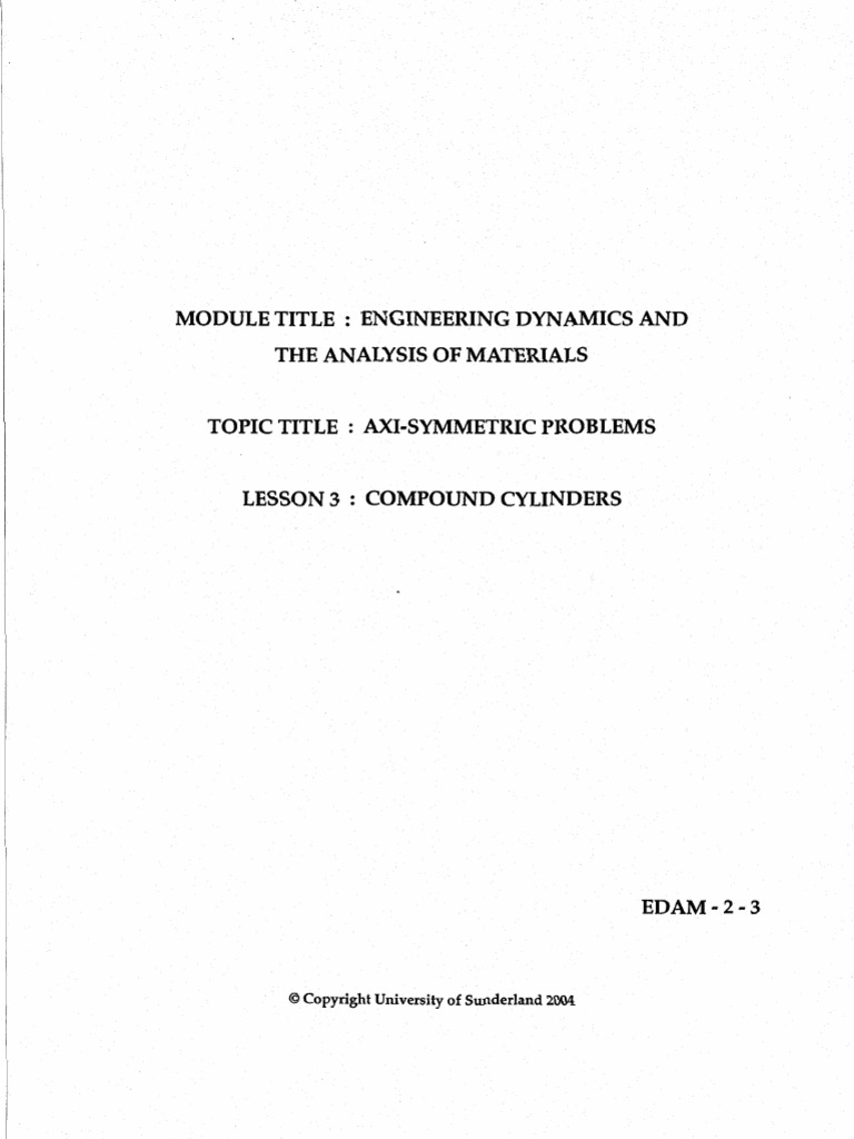 Stress Analysis Compound Cylinders | PDF
