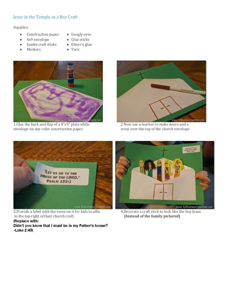 Jesus in The Temple As A Boy Craft | PDF