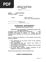Judicial Affidavit Sample | PDF | Affidavit | Justice