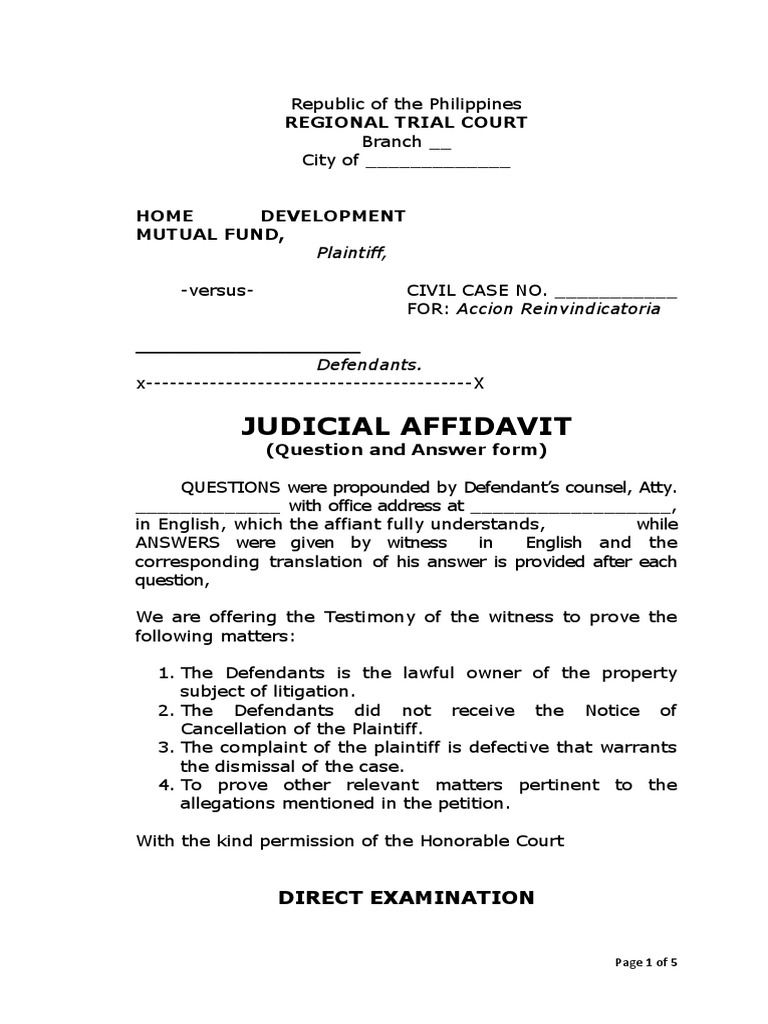 Judicial Affidavit | PDF | Affidavit | Perjury