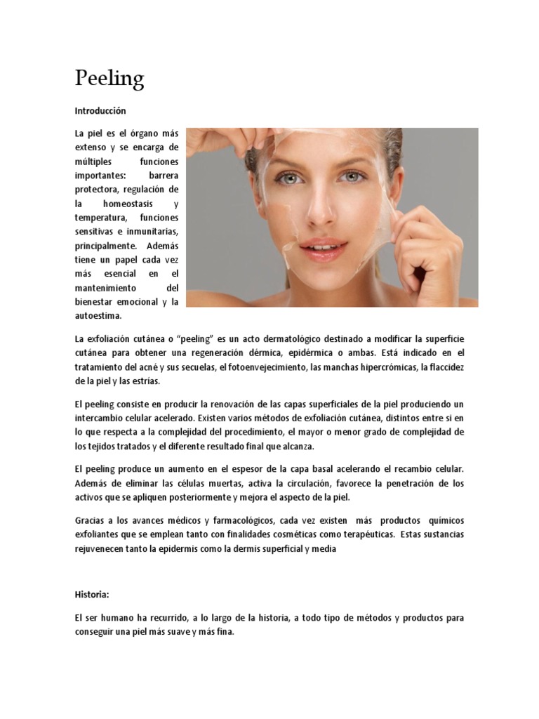 Peeling II MONOGRAFIA | PDF | Piel | Química