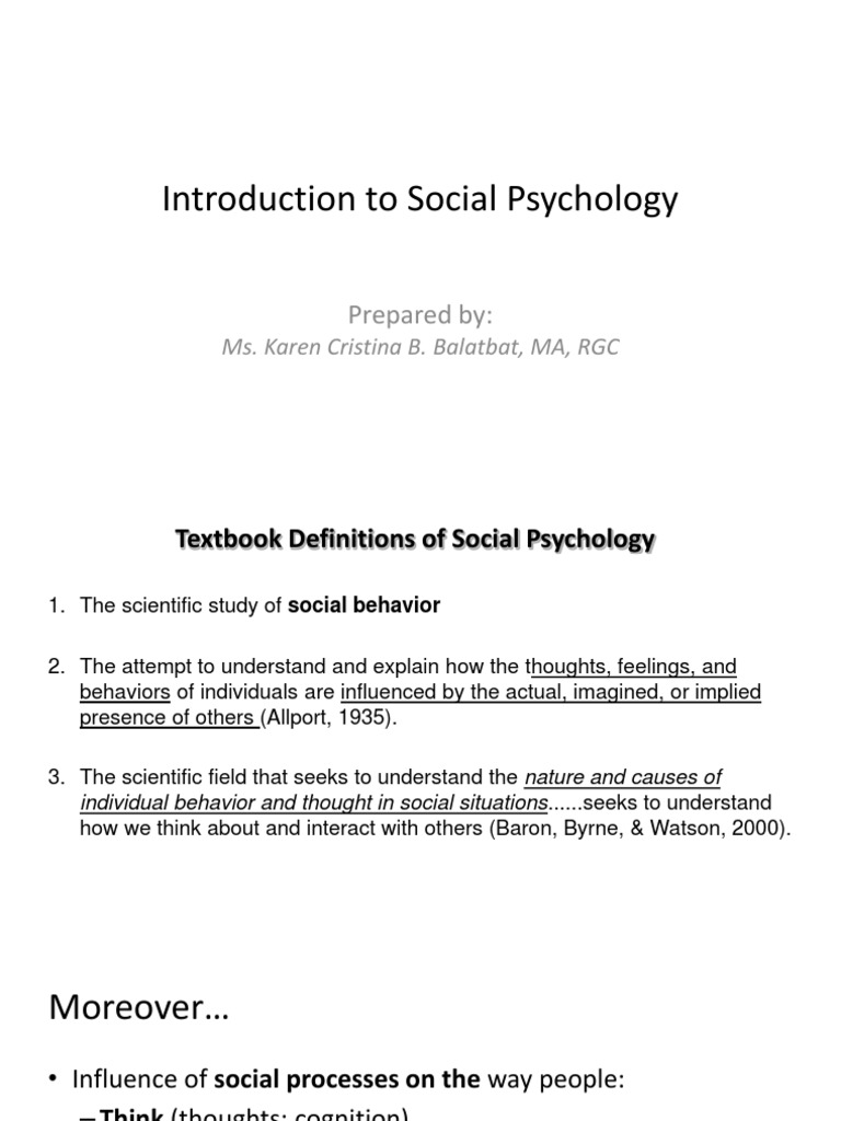 Introduction To Social Psychology | PDF | Social Psychology | Experiment