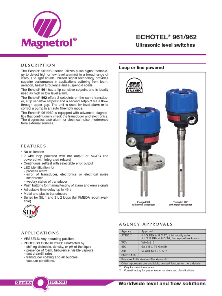 Magnetrol 961 | PDF | Relay | Switch