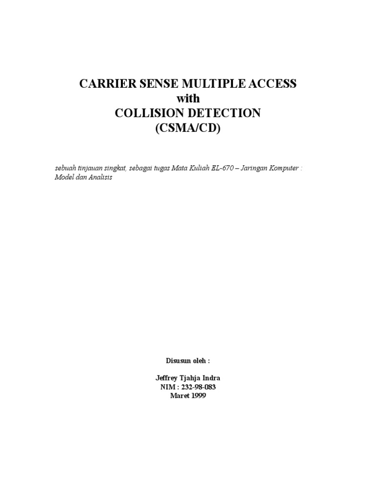 Carrier Sense Multiple Access | PDF