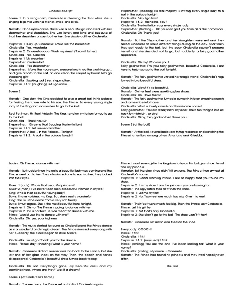 Script Cinderella | PDF | Cinderella