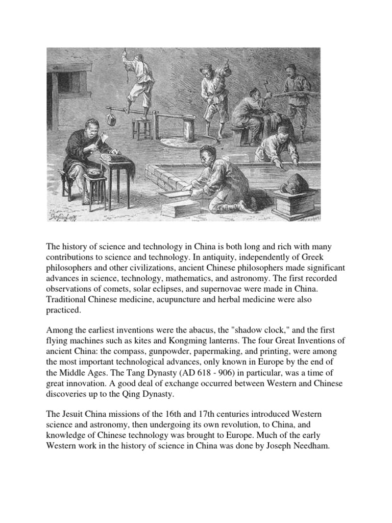 The History of Science and Technology in China | PDF