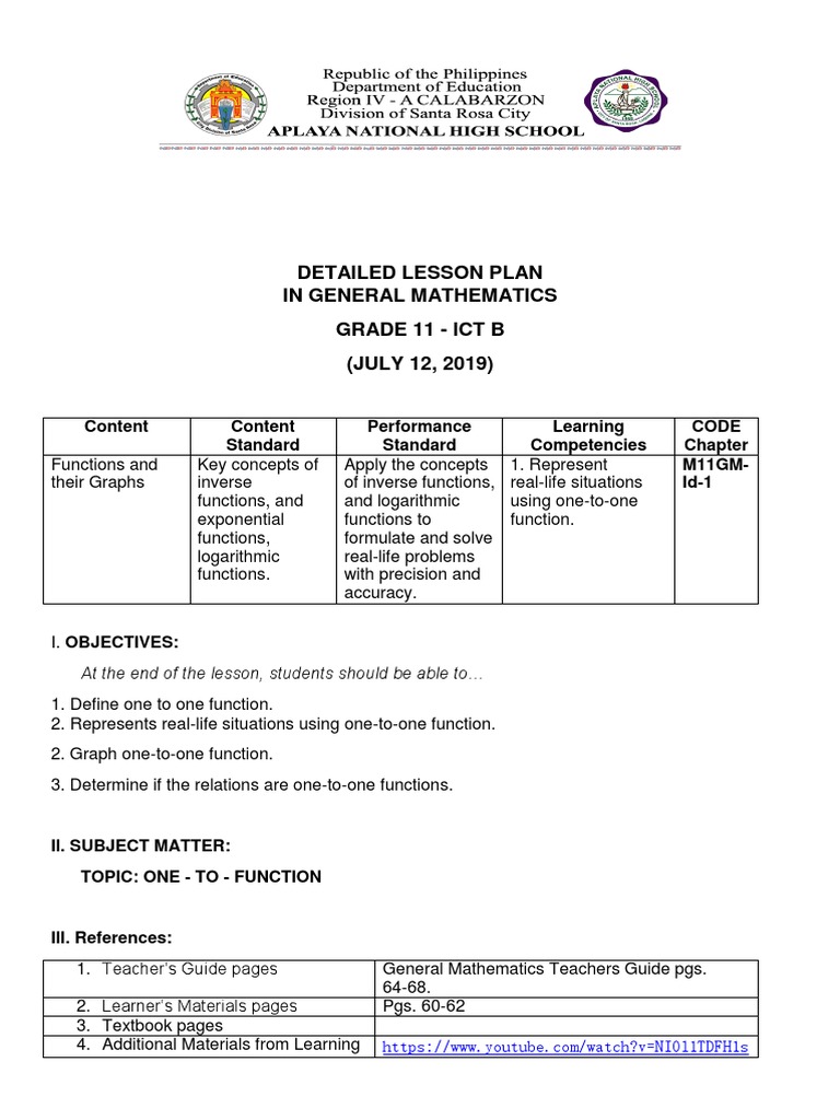 COT1 | PDF | Function (Mathematics) | Domain Of A Function