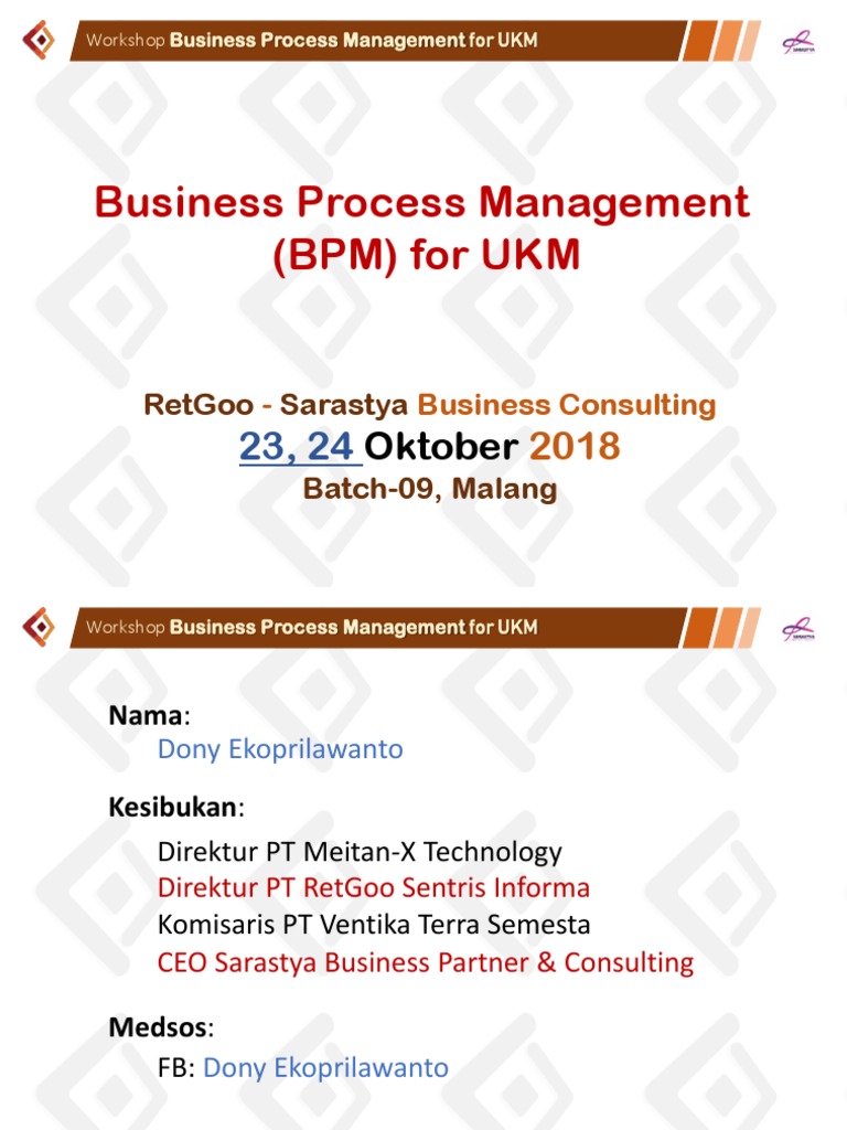 BPM Workshop for UKM in Malang | PDF | Social Epistemology | Value Chain