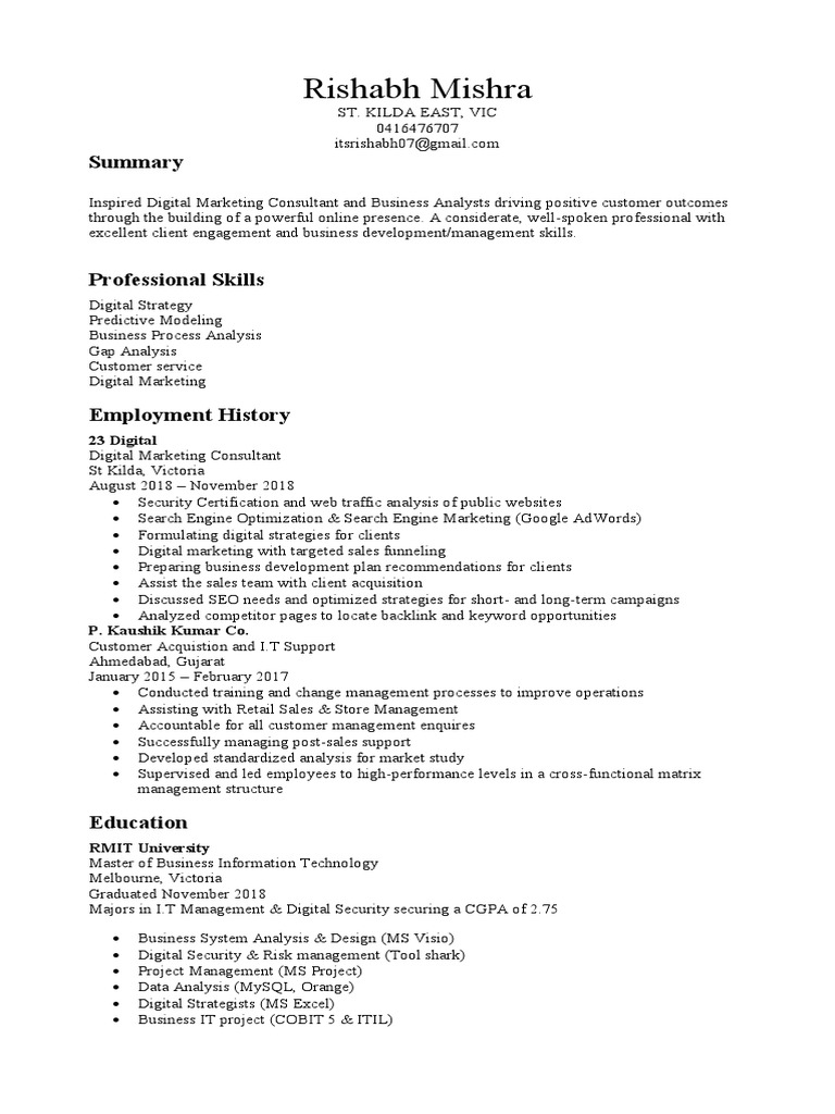 Resume Rishabh PDF | PDF | Search Engine Optimization | Digital Marketing