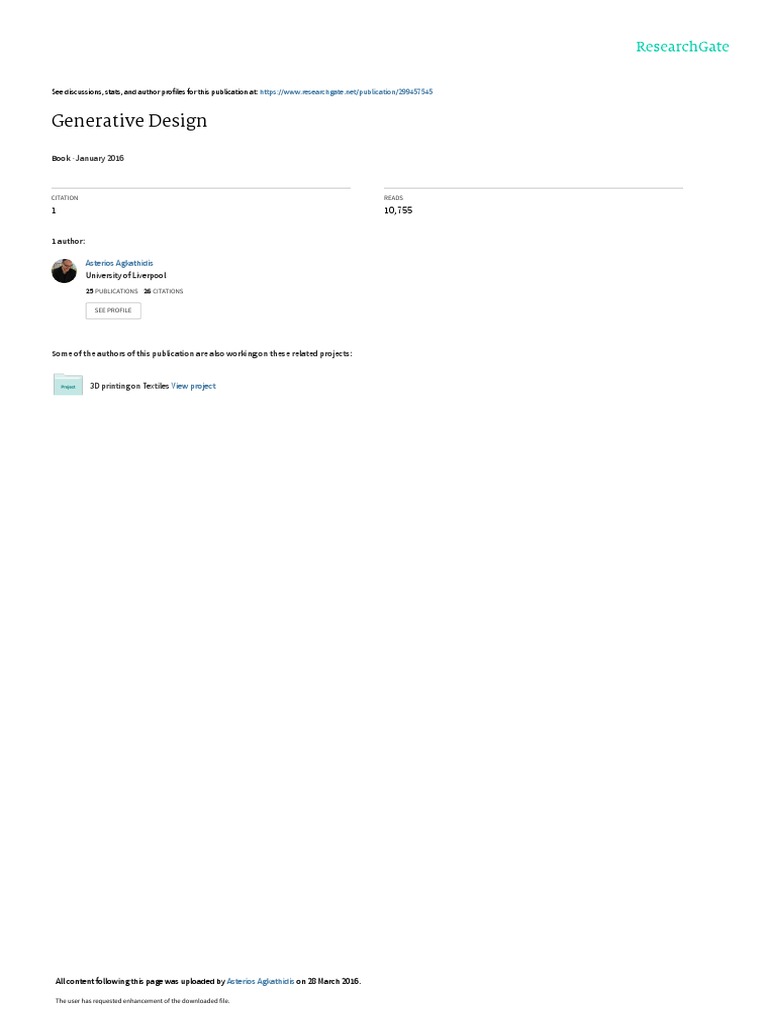 Generative Design Form Finding Technique | PDF | Design | Algorithms