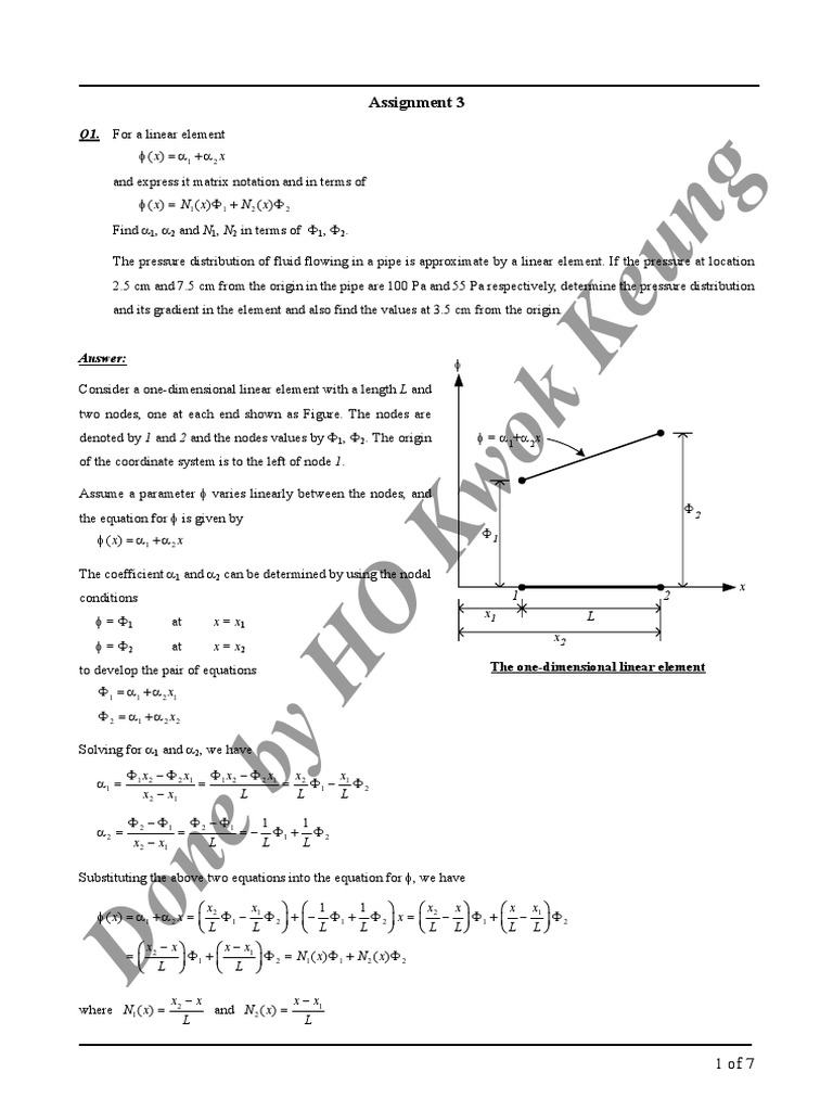 ME549 Computational Fluid Dynamics Assignment 3 | PDF | Matrix (Mathematics) | Finite Element Method