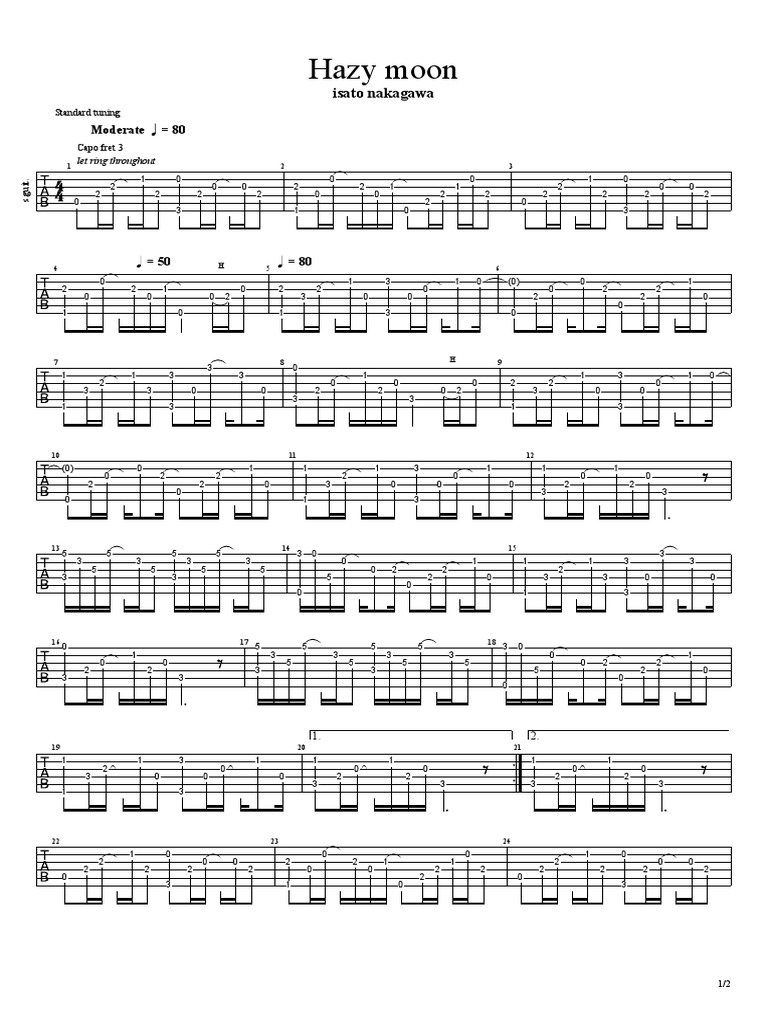 Hazy Moon | PDF | String Instruments | Guitar Family Instruments