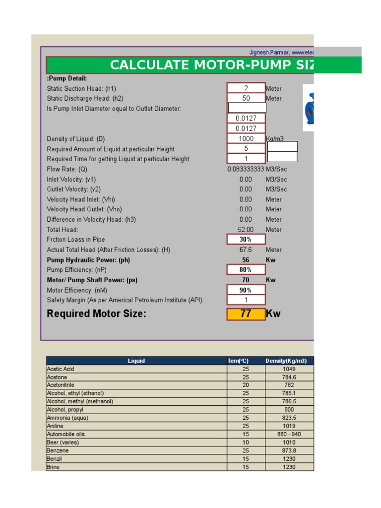 Pump Size Calculation 10 6 13 | PDF | Pump | Ethanol