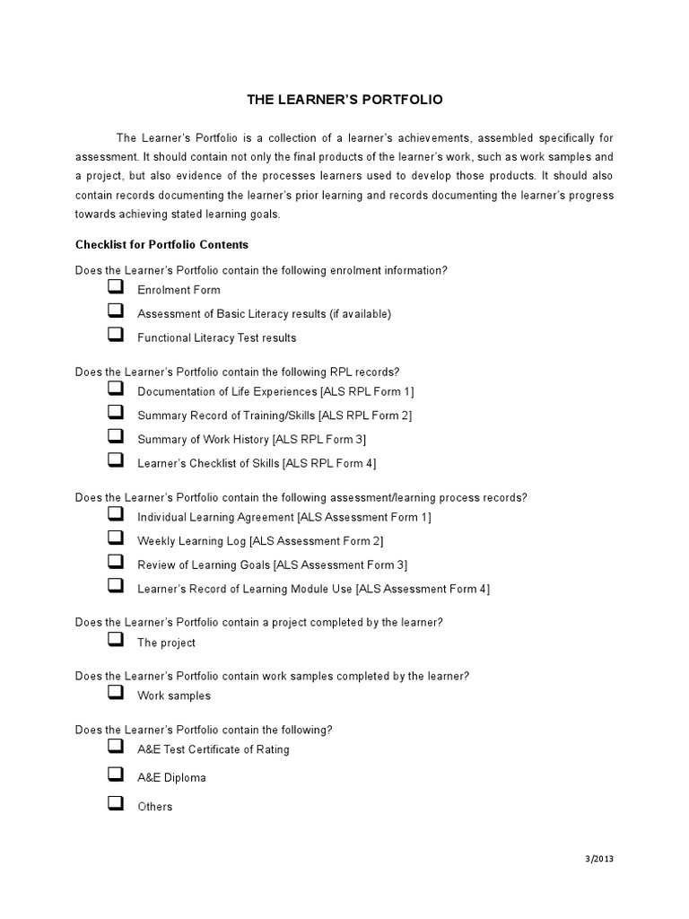 Learners Portfolio | PDF | Literacy | Learning