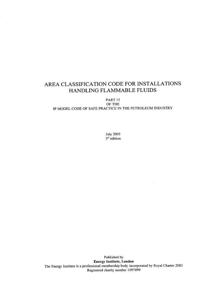 IP Code Part 15 Area Classification Code 2005 3rd Edition PDF | PDF