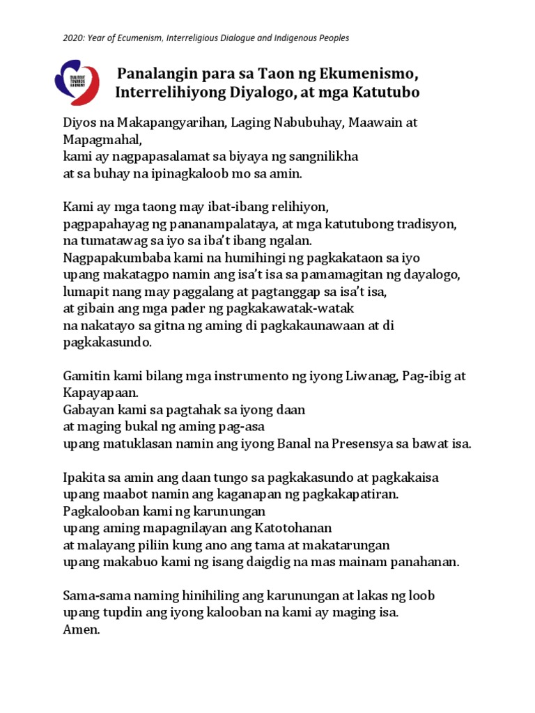 Tagalog Ecumenism Prayer | PDF