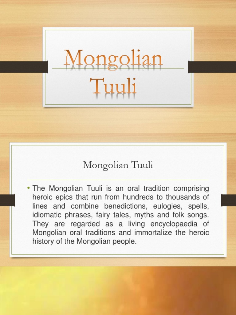 Mongolian Tuuli: Epic Oral Traditions | PDF | Social Science