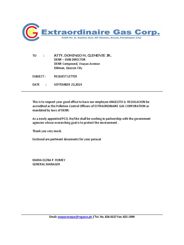 PCO Request Letter | PDF