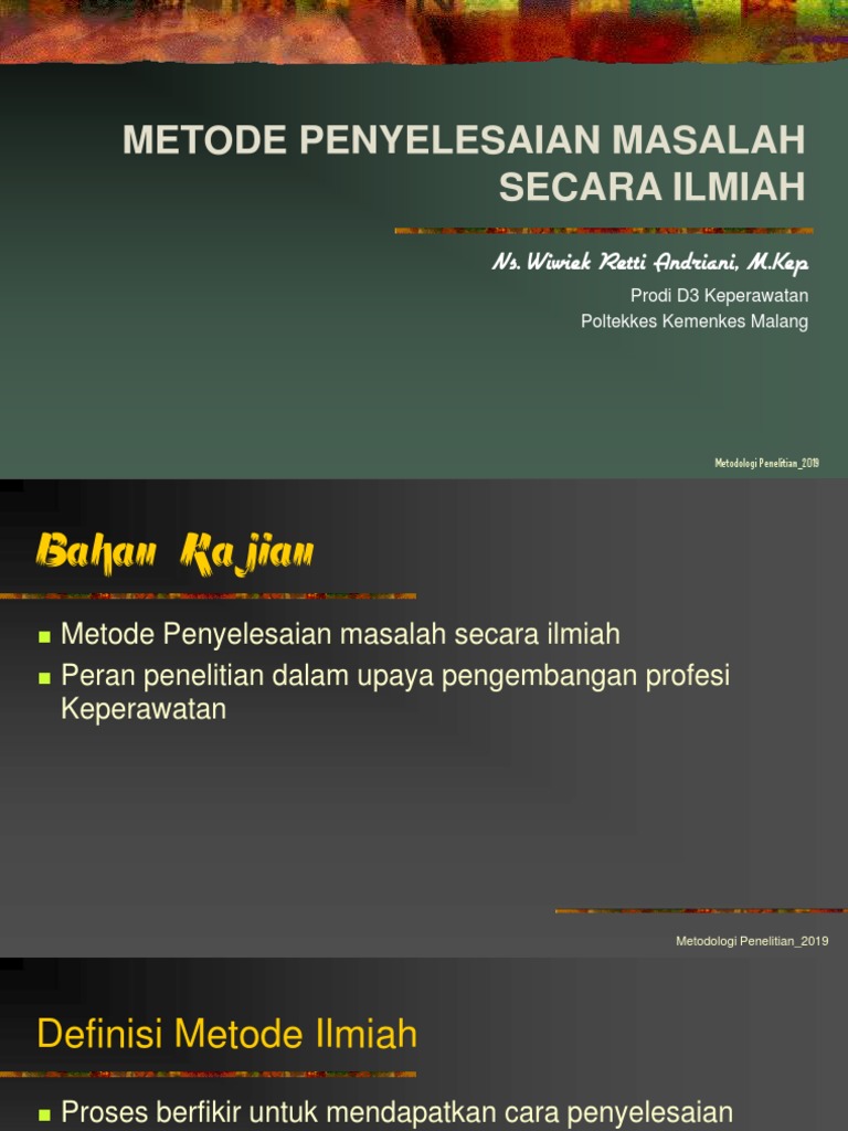 Pertemuan 2 Metode Penyelesaian Masalah Secara Ilmiah | PDF