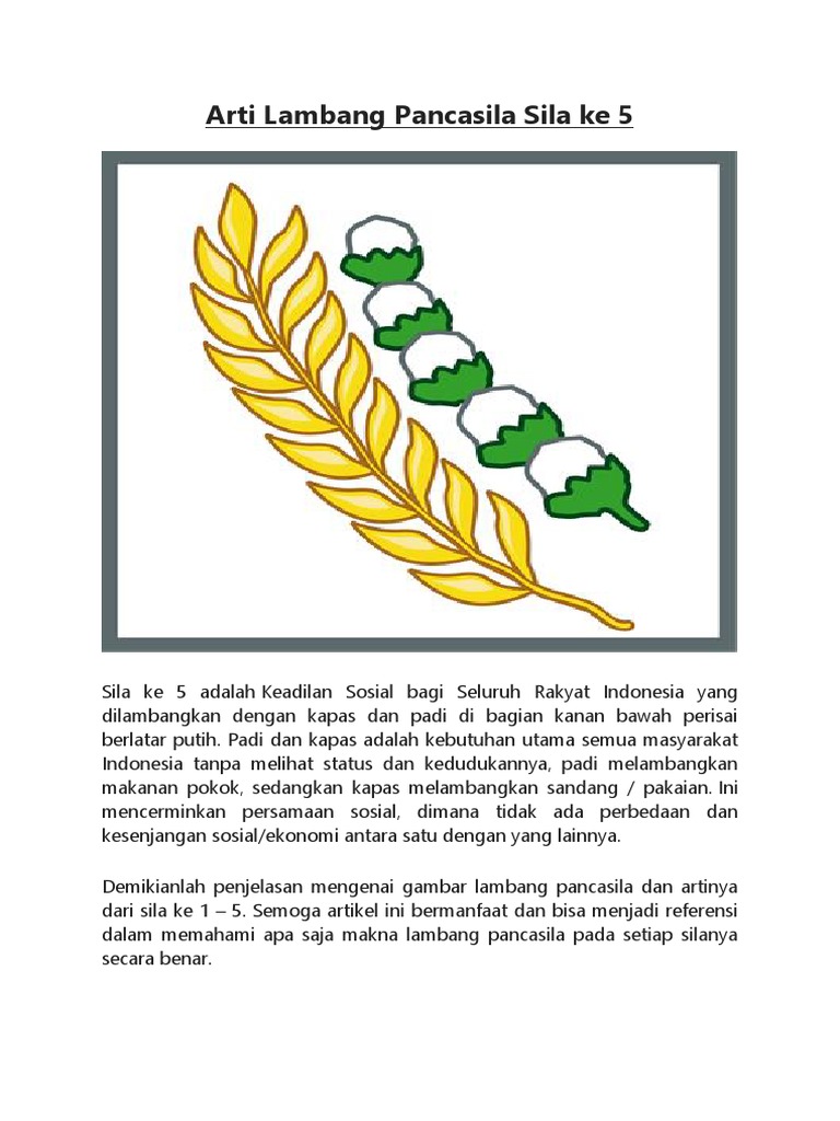 Arti Lambang Pancasila Sila Ke 5 | PDF | Politik | Kesehatan Holistik