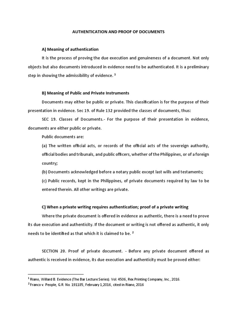 Document Authentication and Proof Guide | PDF | Evidence | Authentication