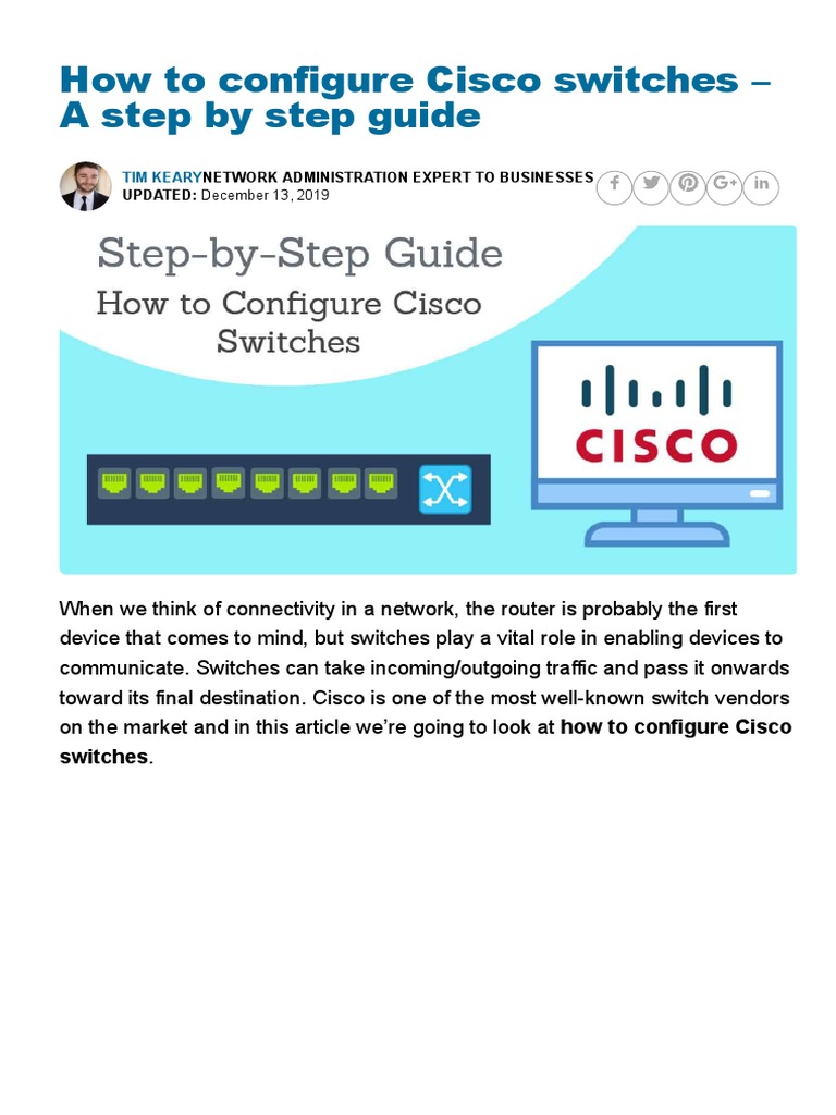 How To Configure Cisco Switches - A Step by Step Guide - Comparitech | Download Free PDF ...