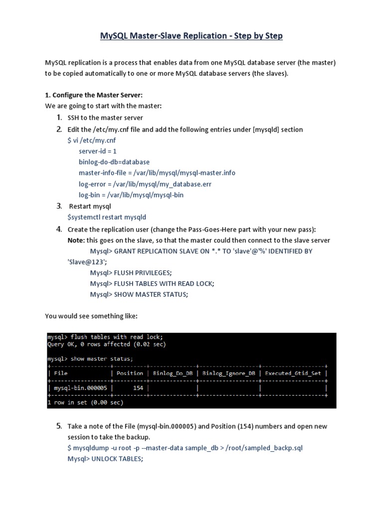 MySQL Replication | PDF | Replication (Computing) | Databases MySQL Replication | PDF | Replication (Computing) | Databases