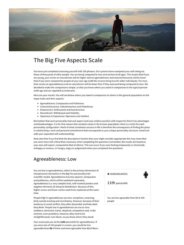Big Five Aspects Scale | PDF | Extraversion And Introversion | Stereotypes
