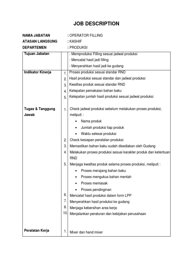 JobDes Opt Filling | PDF