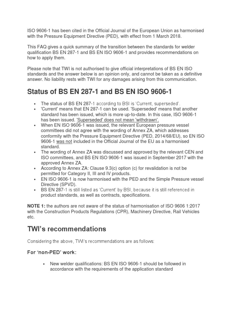 Part 177 BS en 287-1 and BS en Iso 9606-1 For Welder Qualification ...