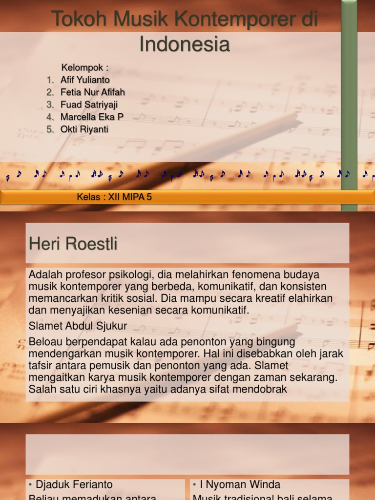 Tokoh Musik Kontemporer Di Indonesia | PDF
