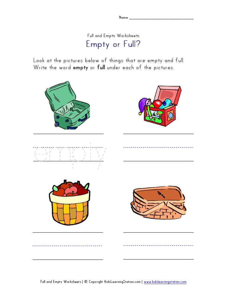 Empty or Full Worksheet PDF | PDF