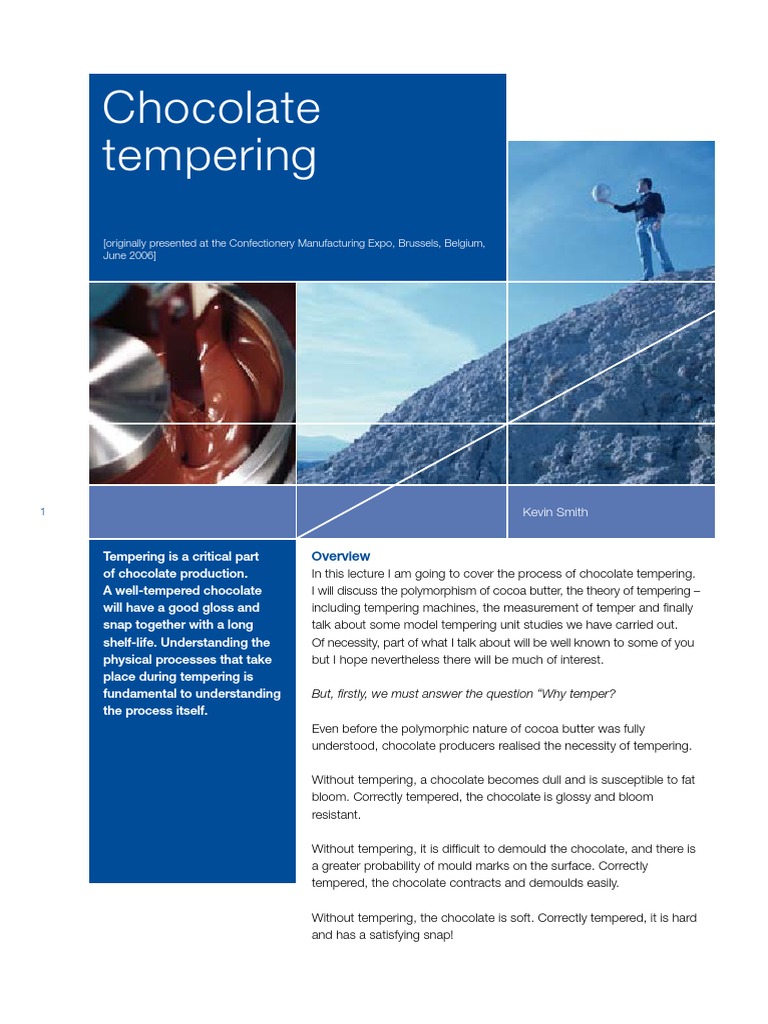 Belgium Tempering | PDF | Crystallization | Chocolate