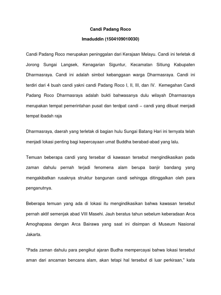 Candi Padang Roco | PDF