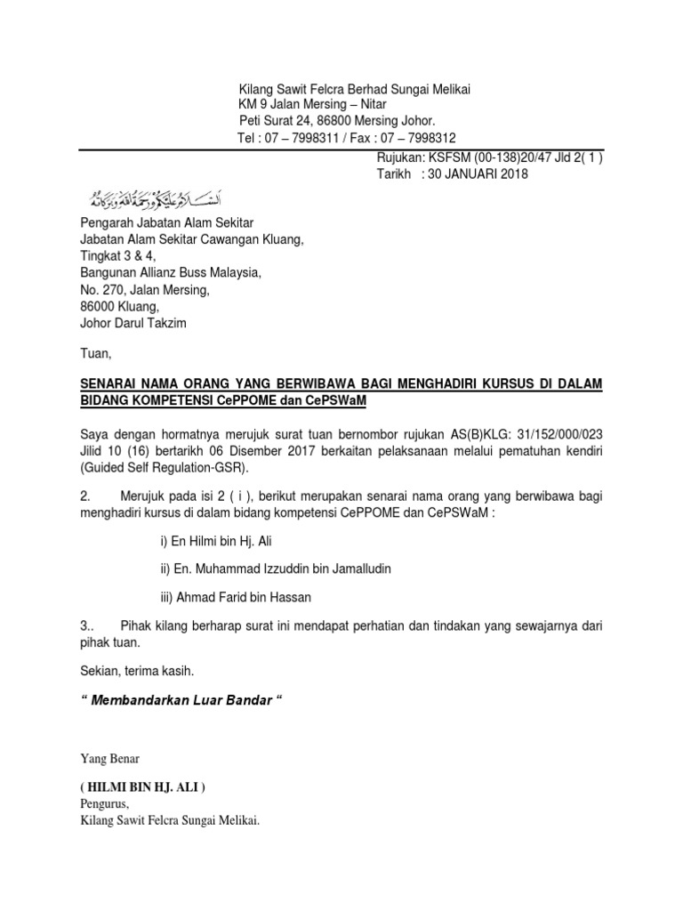 Senarai Nama Kursus CEPPOME | PDF