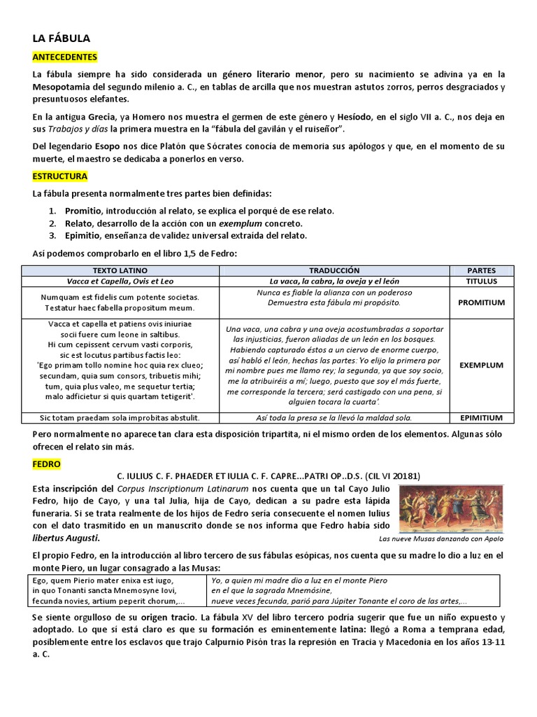 +la Fábula+fedro-Info++ PDF | PDF | Esopo | Fábula