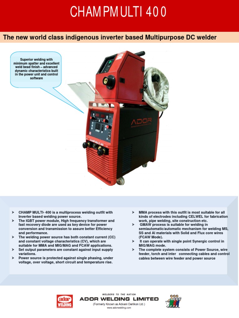 Ador Welding Machine | PDF | Welding | Construction