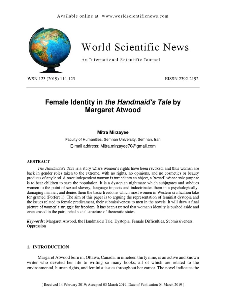 Handmaid's Tale Female Identity | PDF | Utopian And Dystopian Fiction ...