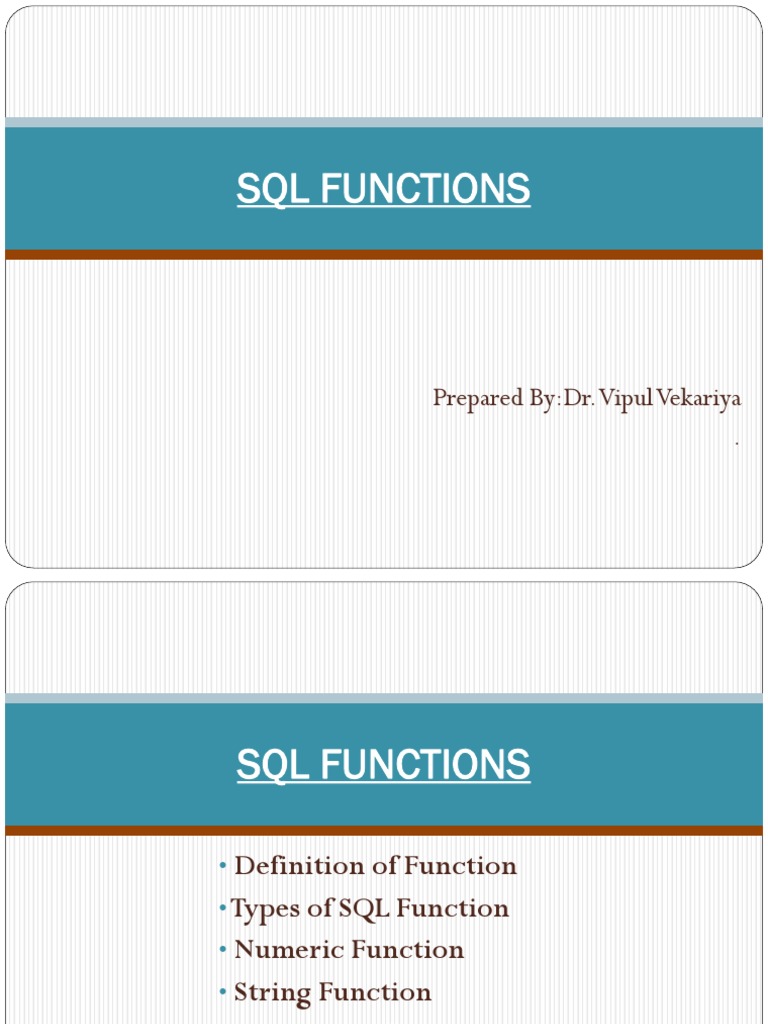 SQL Functions | PDF | Table (Database) | Exponentiation