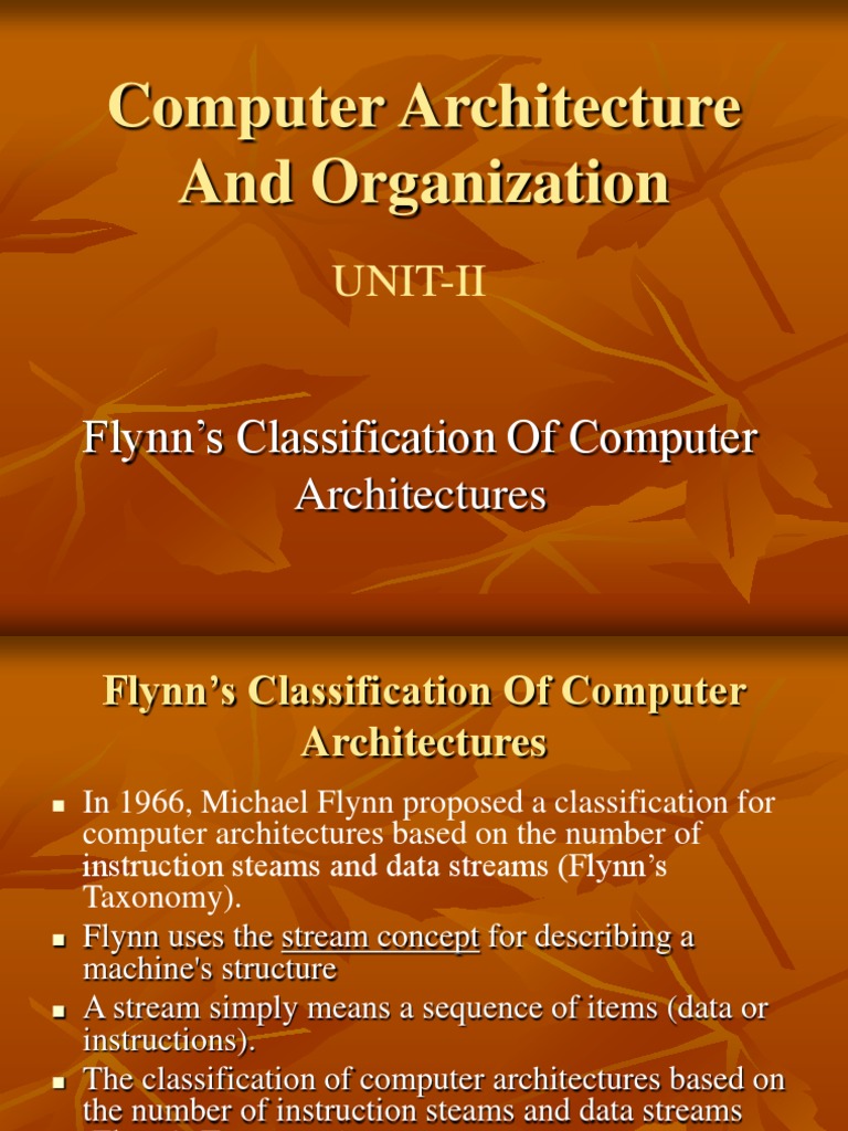Flynn's Computer Architecture Types | PDF | Central Processing Unit ...