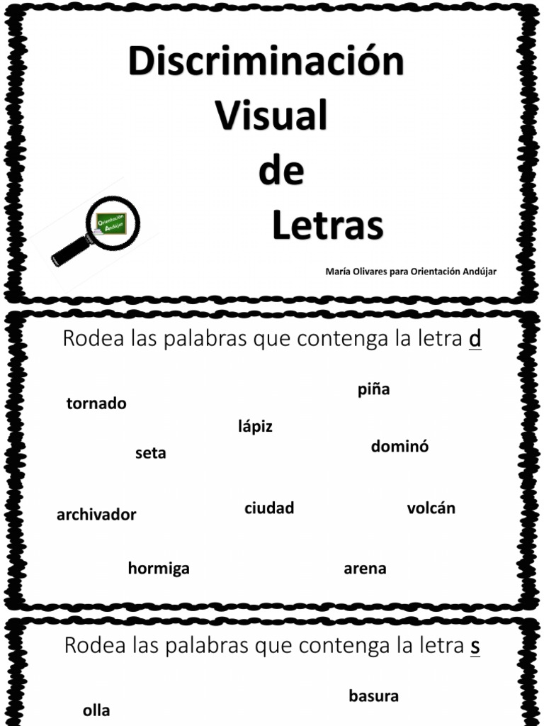 Discriminacion Visual Letras | PDF | Alimentos | Naturaleza