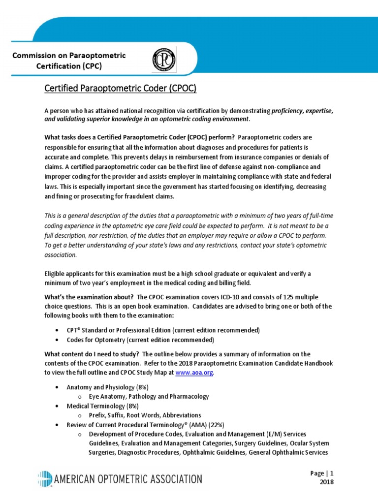 The CPOC | PDF | Optometry | Health Care